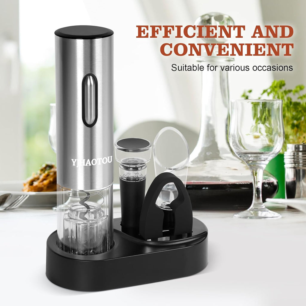 Kit 4 en 1 Descorchador de vino PREMIUM EXPERIENCE 🍷 (Apertura autom ...
